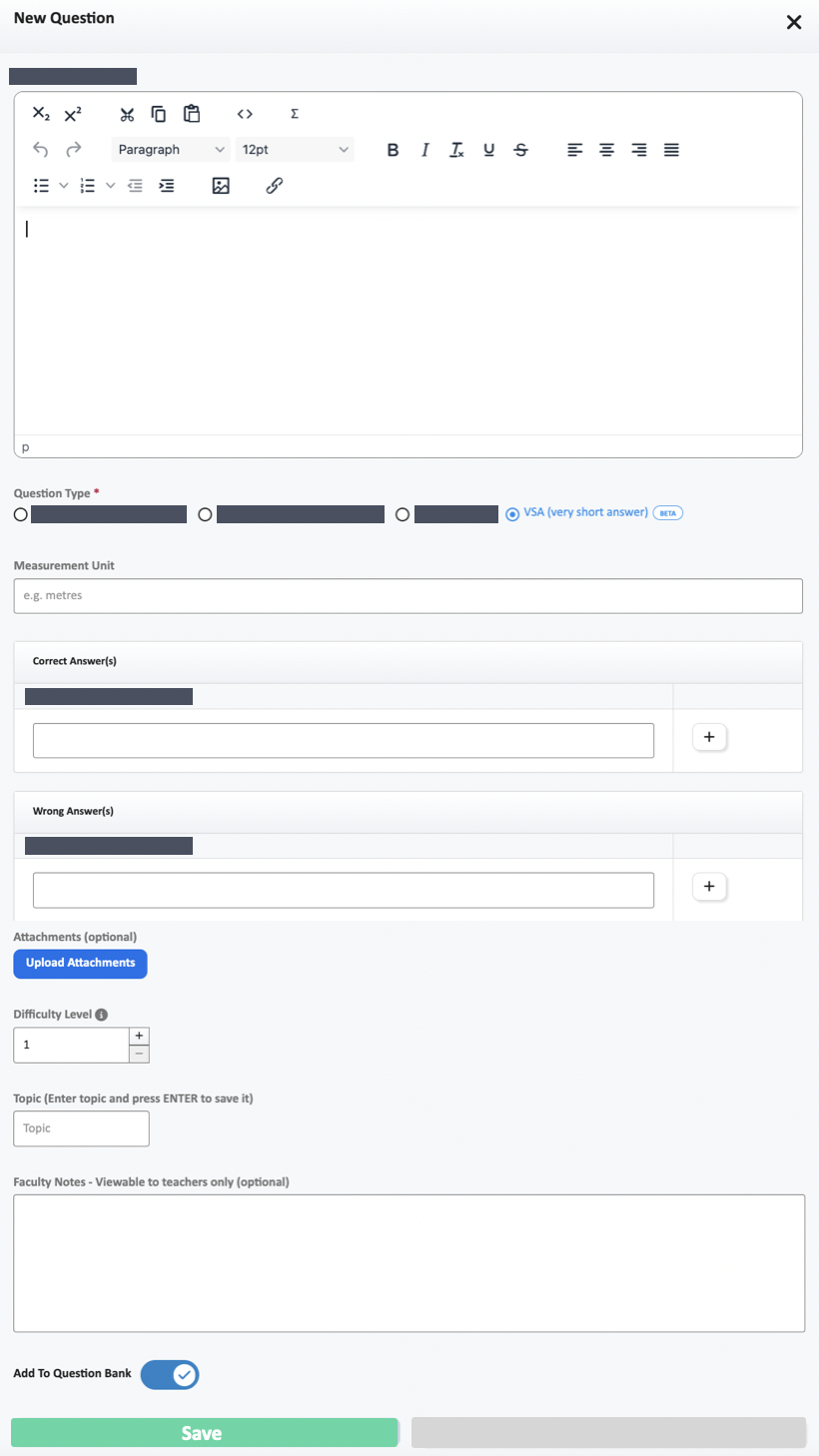 What are “VSA” type of questions?