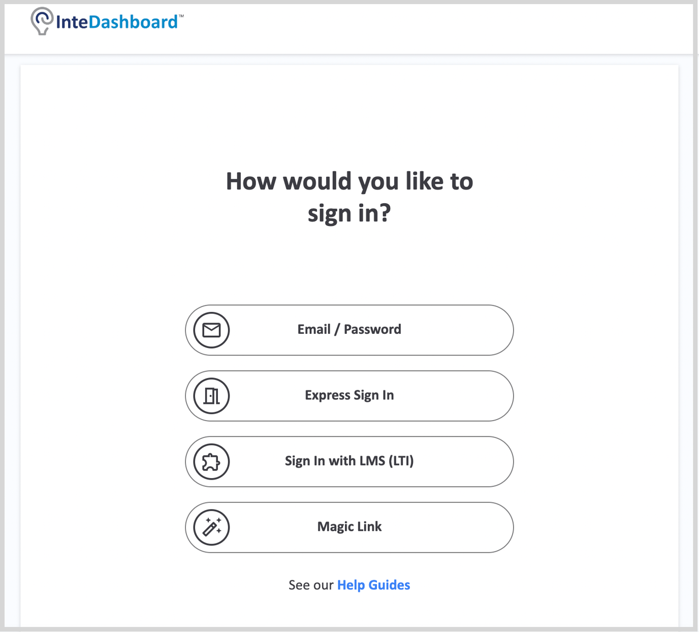 How to login to InteDashboard as a student