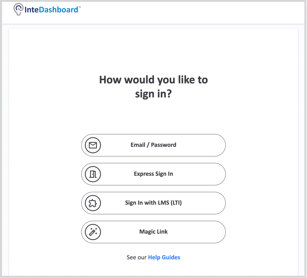 How to login to InteDashboard as a student