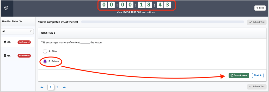 How to take an IRAT & TRAT assessment as a student