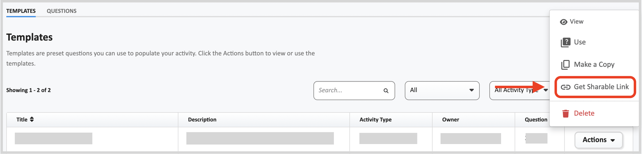 How to create, use and share Question Templates?