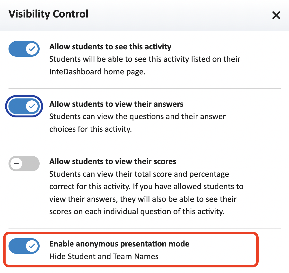 How to enable anonymous presentation mode?